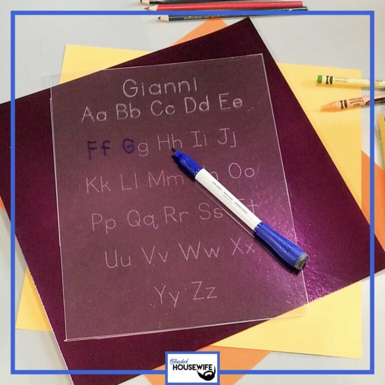 DIY Reusable Alphabet Worksheets - The Bearded Housewife