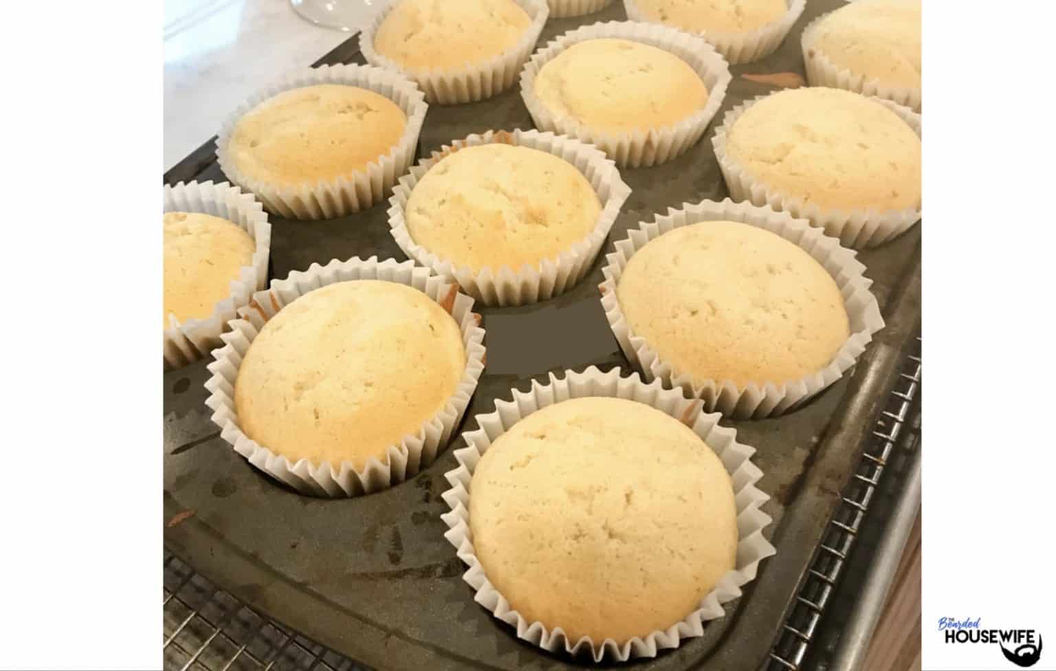 Yummy Vanilla Cupcakes - The Bearded Housewife