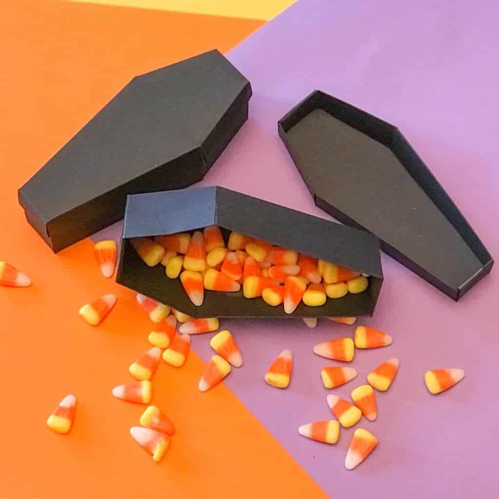 Easy Coffin Shaped Treat Boxes - The Bearded Housewife