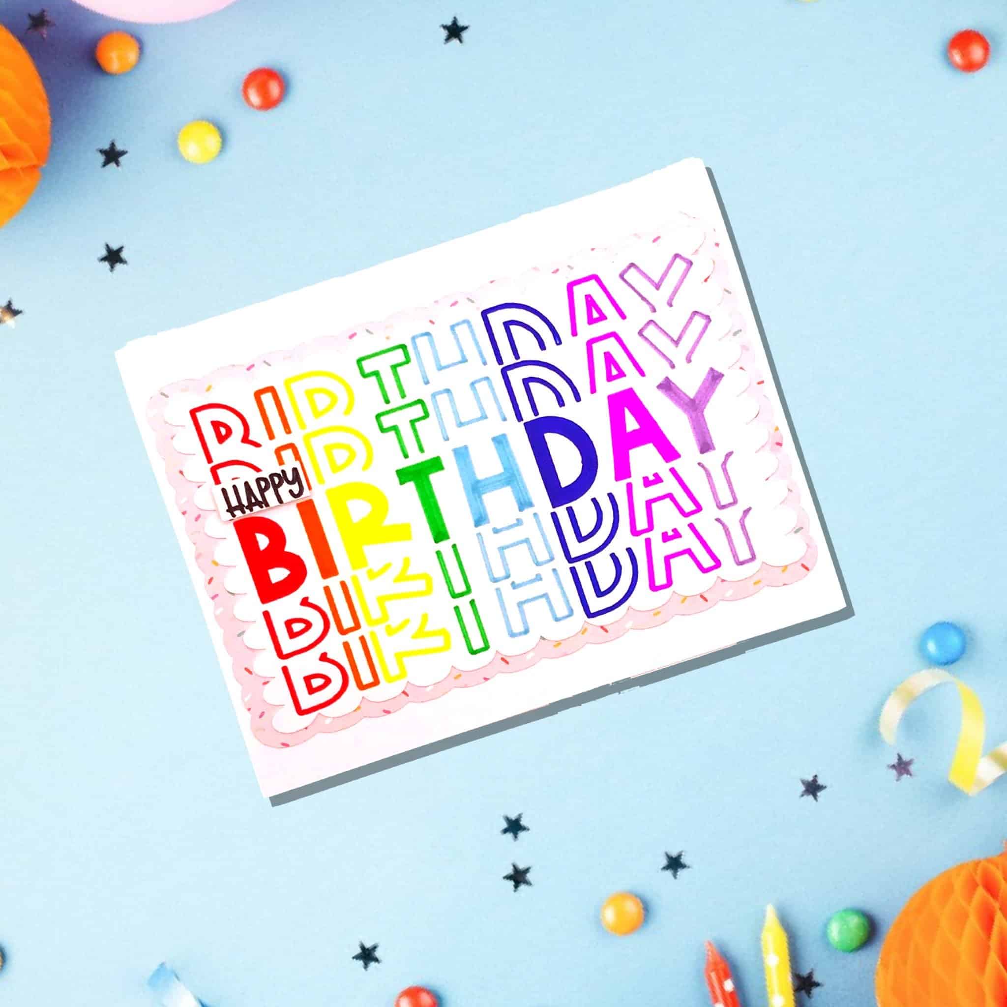 95. Multi-Colored Birthday Card - The Bearded Housewife