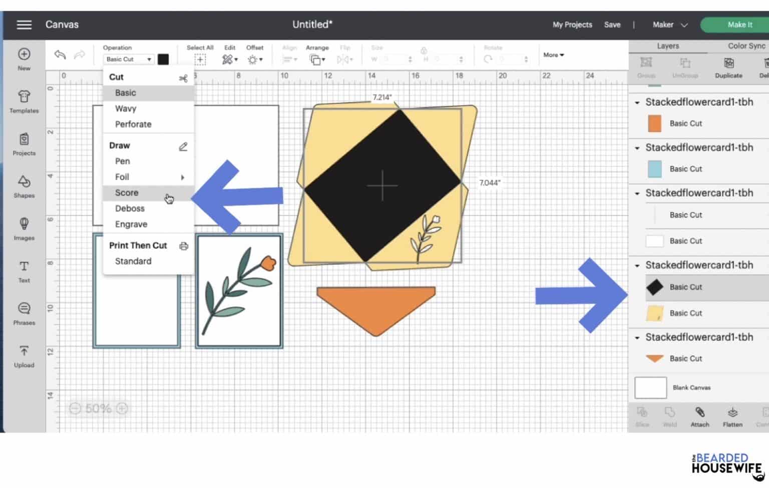 How to Make Simple Stacked Flower Cards - The Bearded Housewife