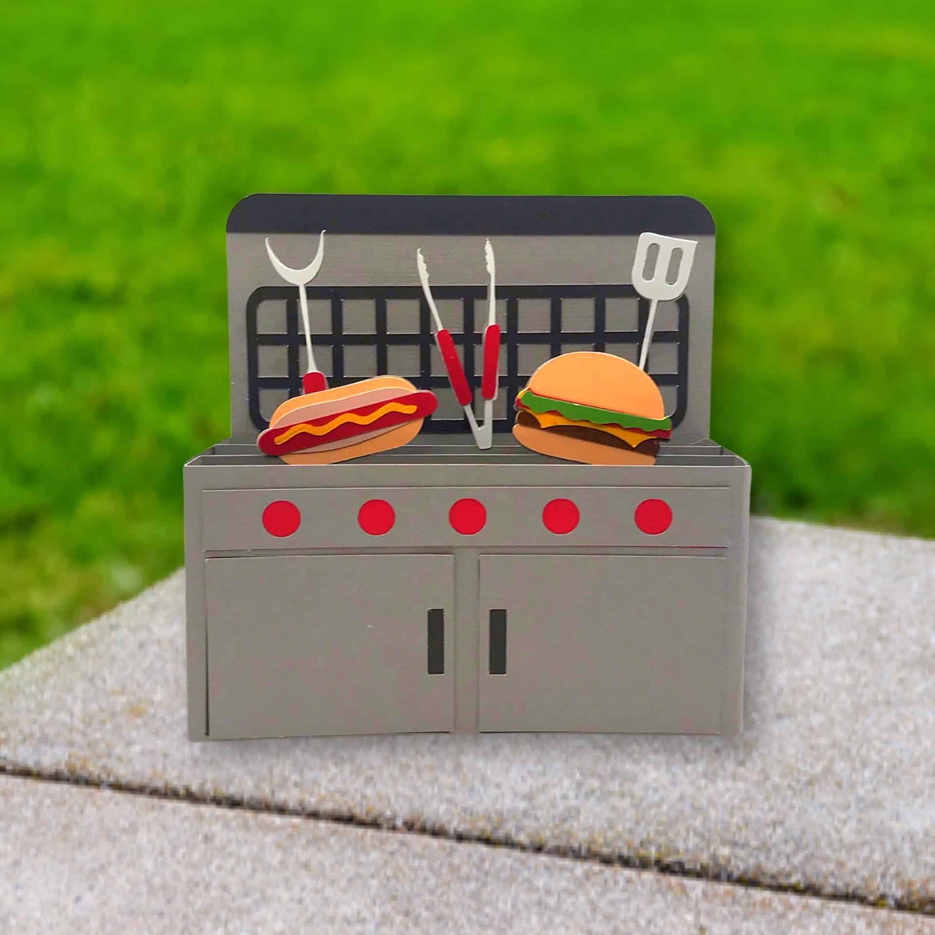 131. BBQ Grill Box Card - The Bearded Housewife