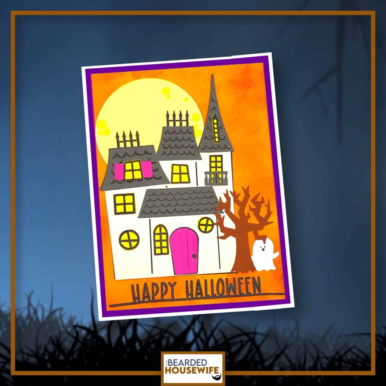 How to Make Layered Haunted House Cards - The Bearded Housewife