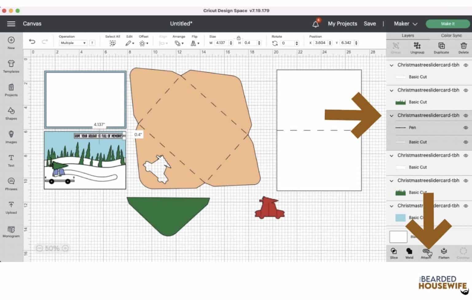 How to Make Cute Christmas Slider Cards - The Bearded Housewife