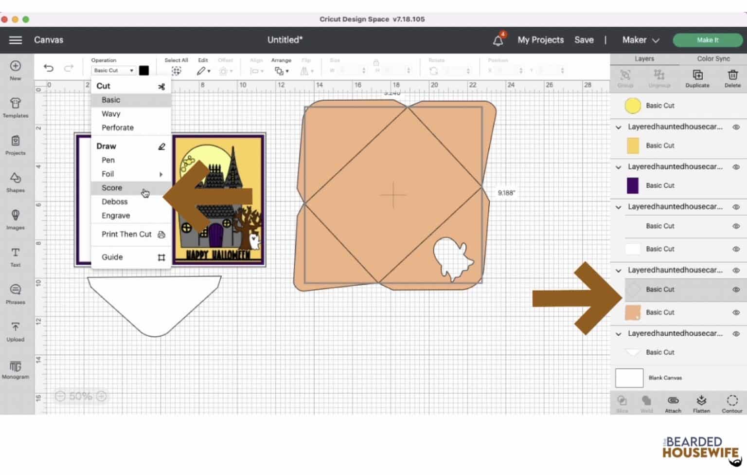 How to Make Layered Haunted House Cards - The Bearded Housewife