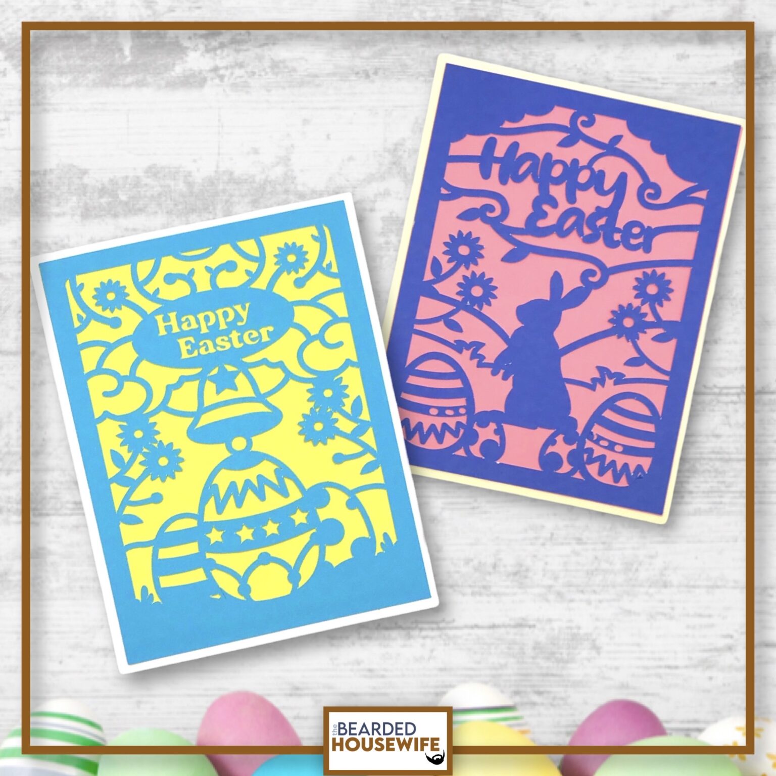 How to Make Happy Easter Layered Cards - The Bearded Housewife