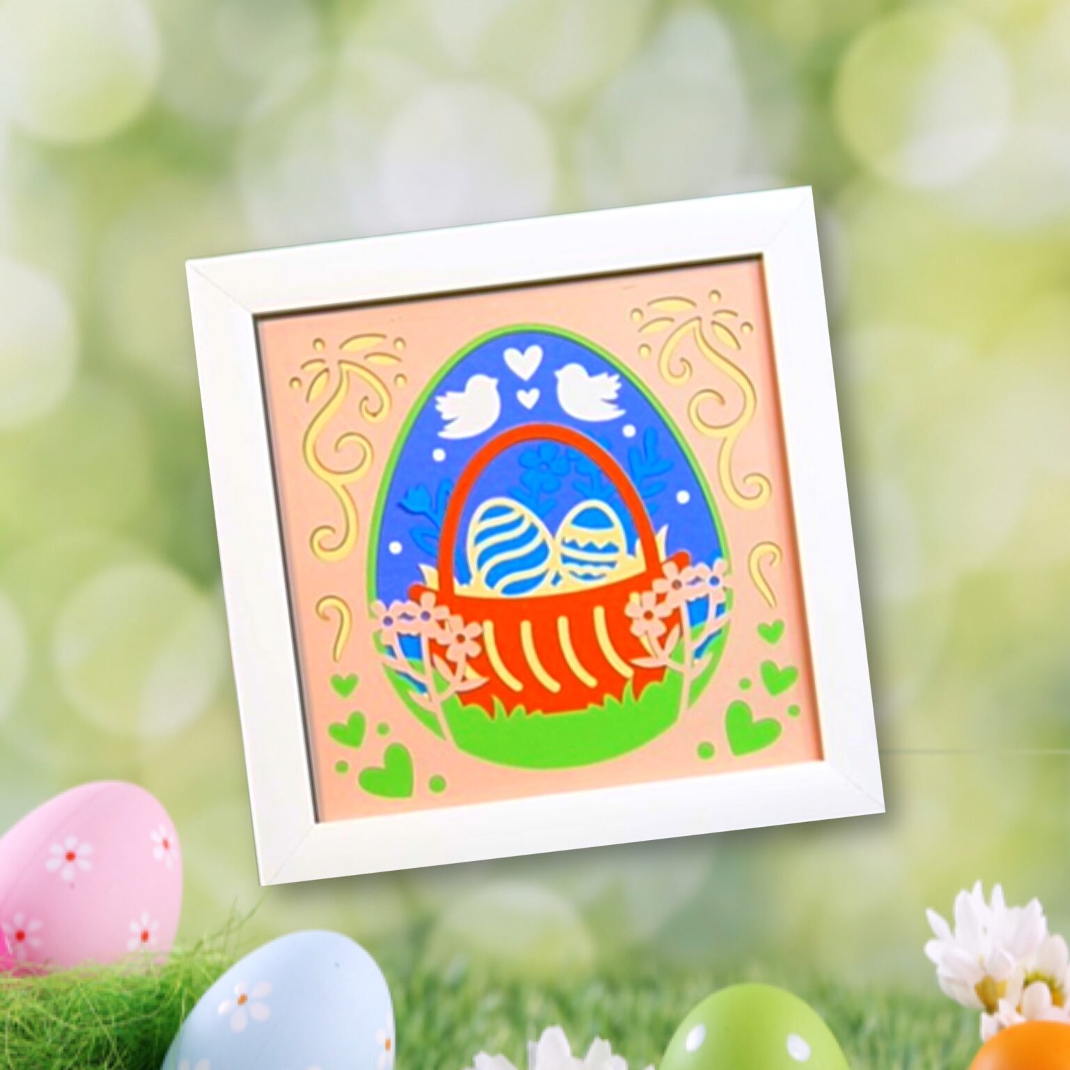 How to Make Cute Easter Basket Shadow Boxes - The Bearded Housewife