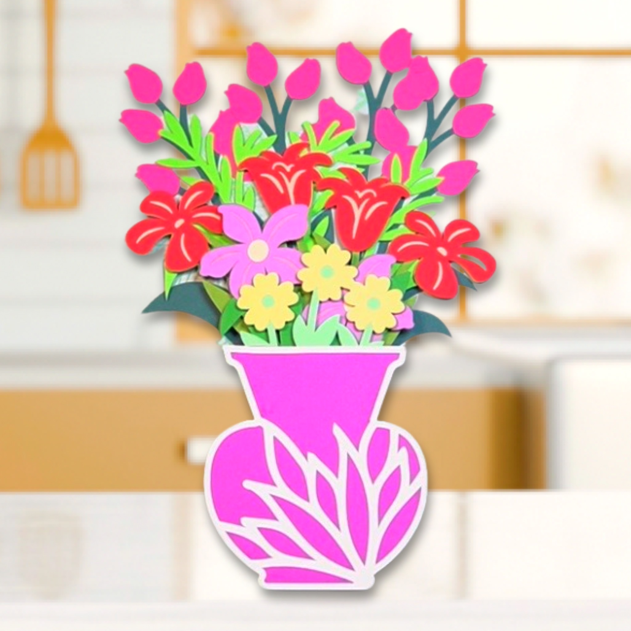 168. Layered Flowers in Vase - The Bearded Housewife