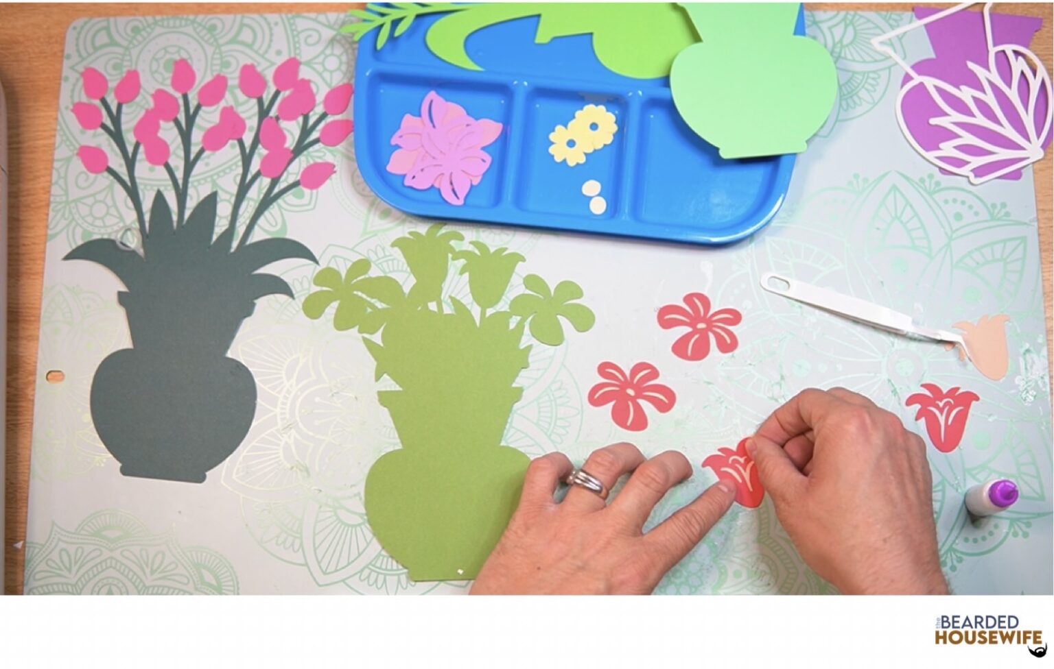 How to Make a Layered Flowers in Vase Paper Art - The Bearded Housewife