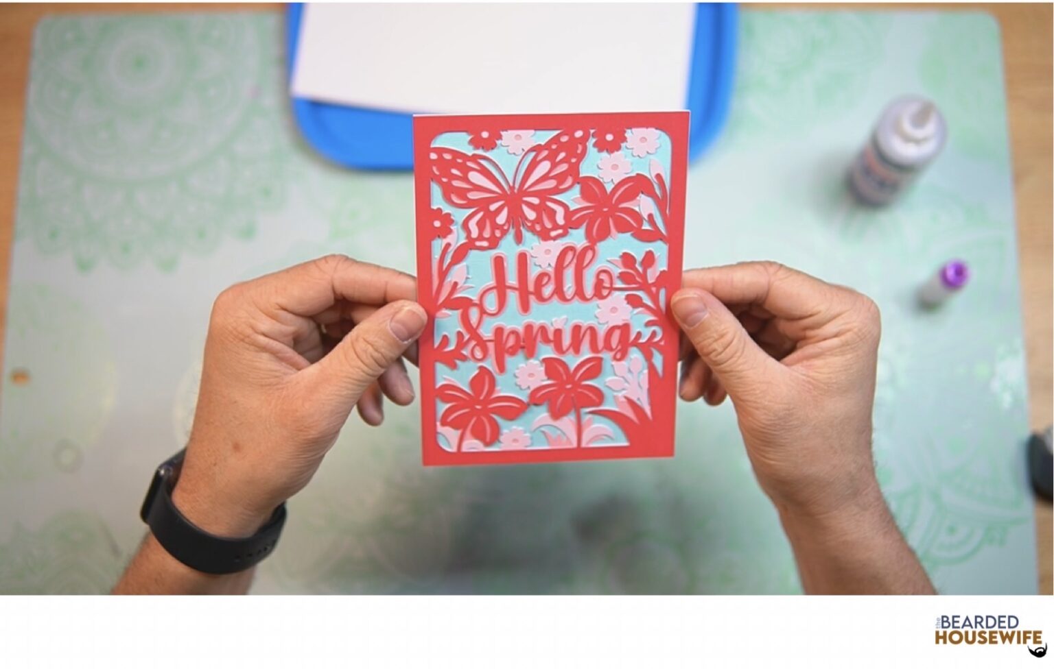How to Make Layered Hello Spring Cards - The Bearded Housewife
