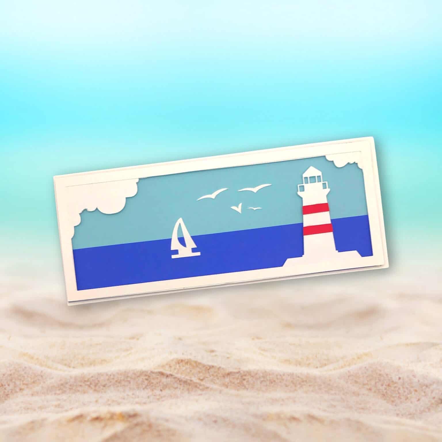 How to Make Lighthouse Slimline Cards - The Bearded Housewife