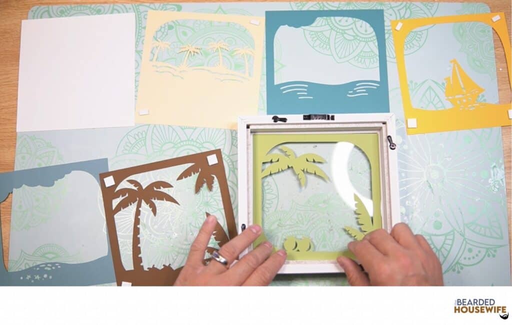 How to Make Sailboat by the Beach Shadow Boxes - The Bearded Housewife