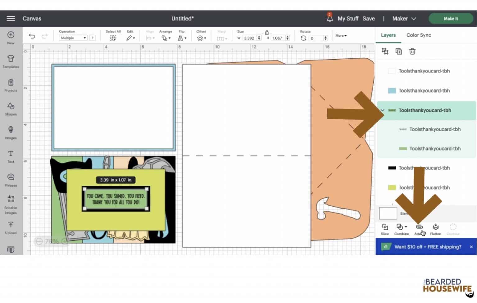 How to Make Layered Tools Thank You Cards - The Bearded Housewife