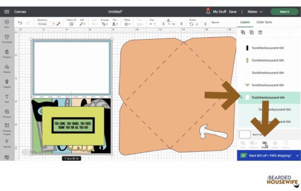 How to Make Layered Tools Thank You Cards - The Bearded Housewife