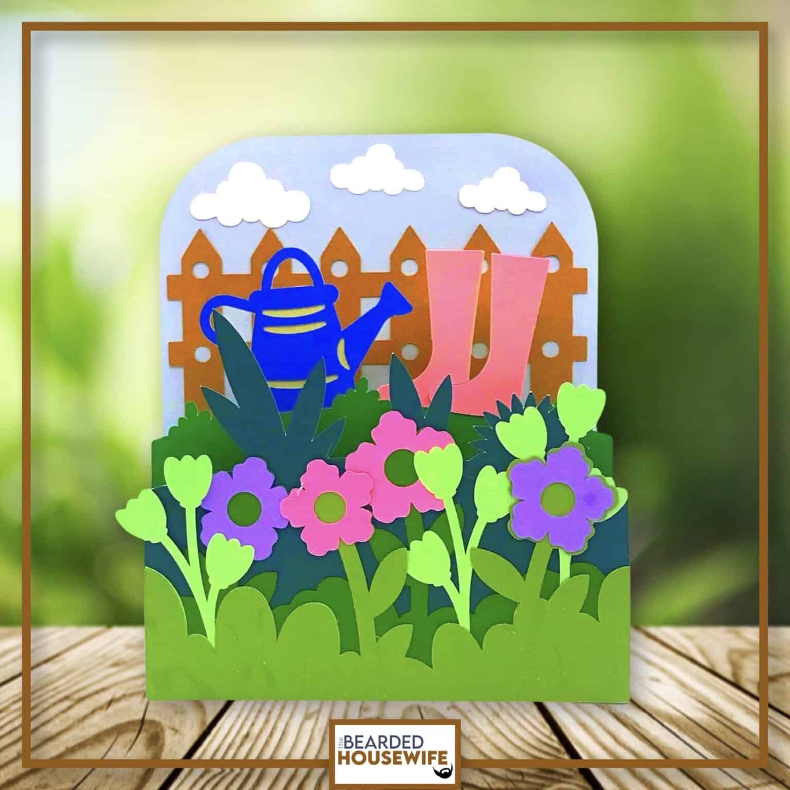 How to Make a Garden Flowers Box Card - The Bearded Housewife