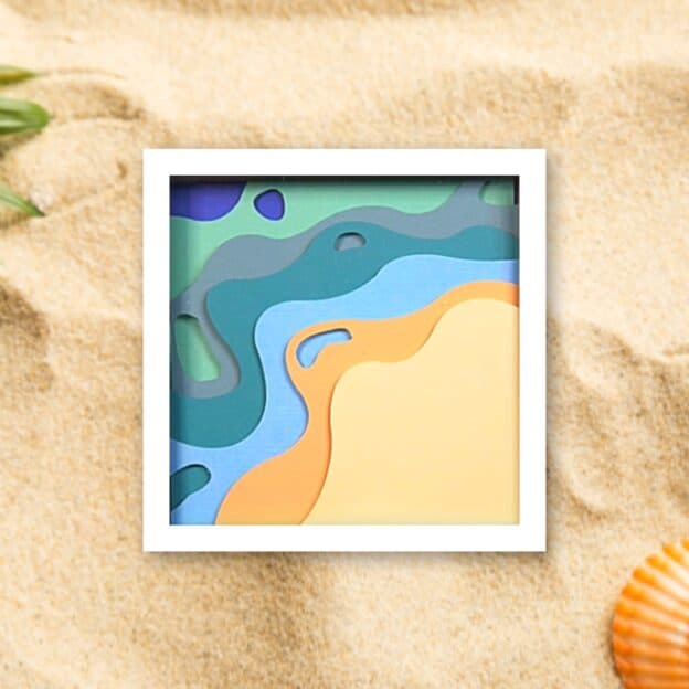 How to Make Waves on the Beach Shadow Boxes - The Bearded Housewife