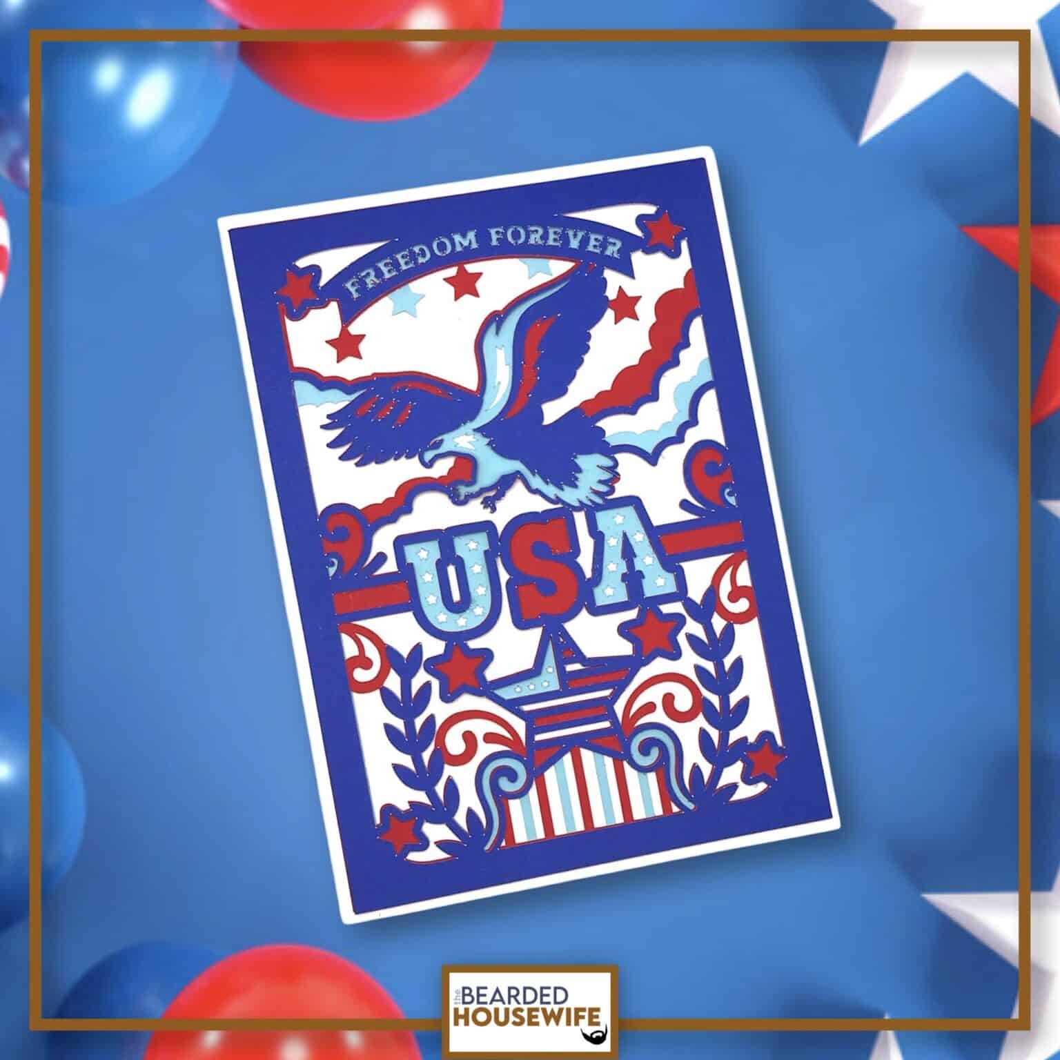 How to Make USA Layered Cards - The Bearded Housewife