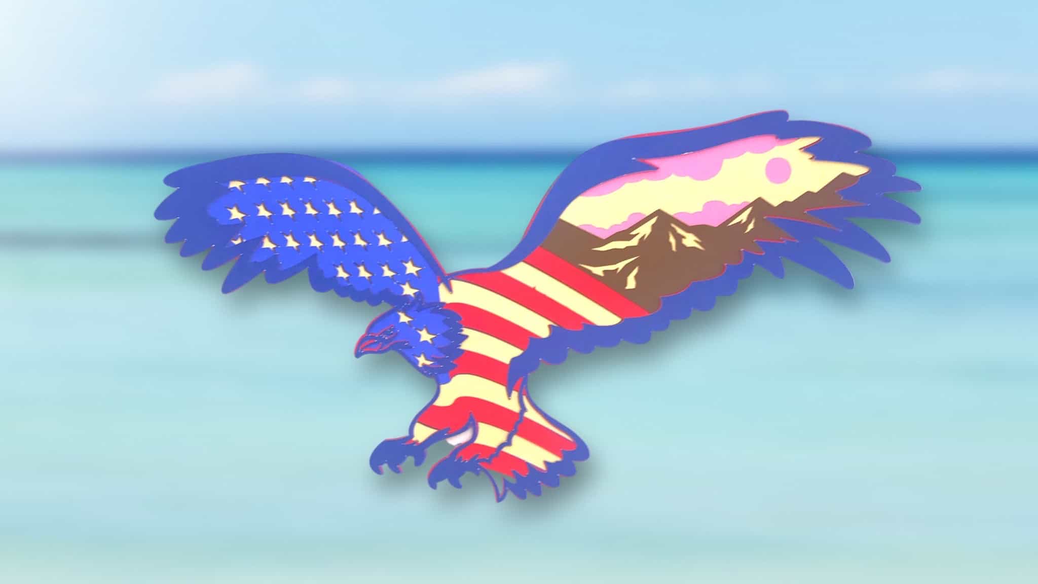 American Eagle Layered Paper Craft - The Bearded Housewife