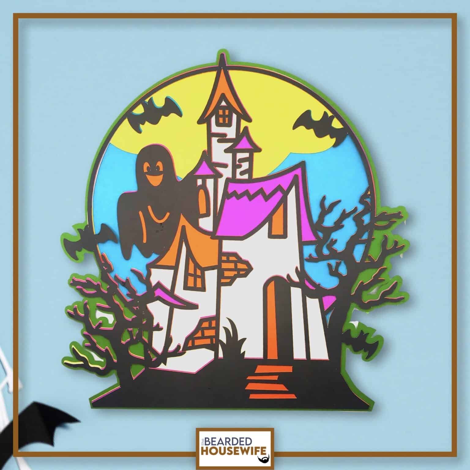 How to Make Haunted House Layered Paper Craft - The Bearded Housewife