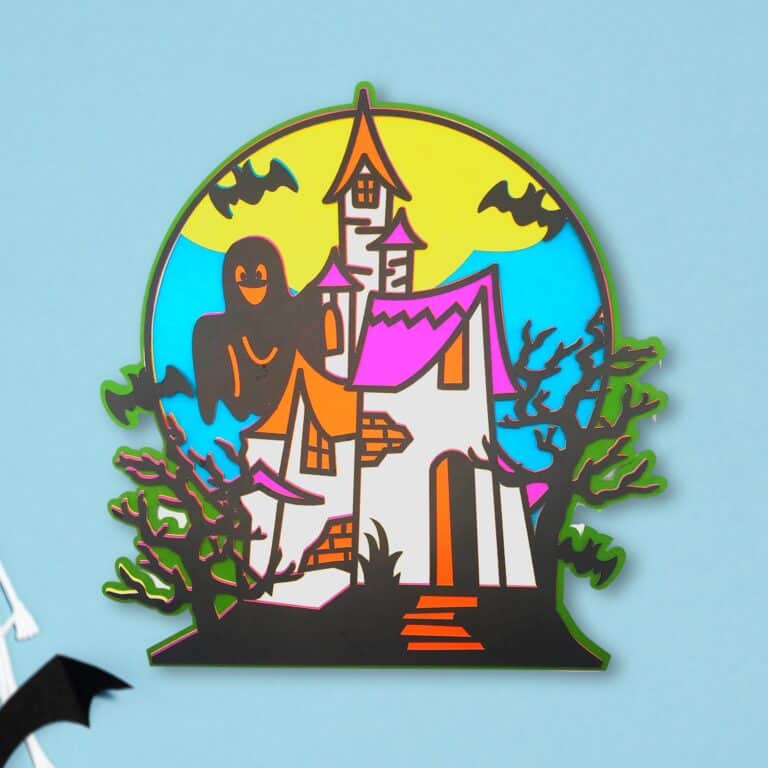 How to Make Haunted House Layered Paper Craft - The Bearded Housewife