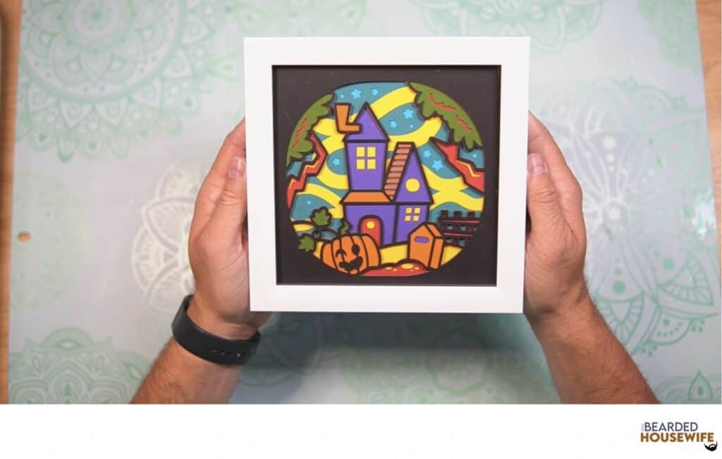 How to Make Halloween House Shadow Boxes - The Bearded Housewife