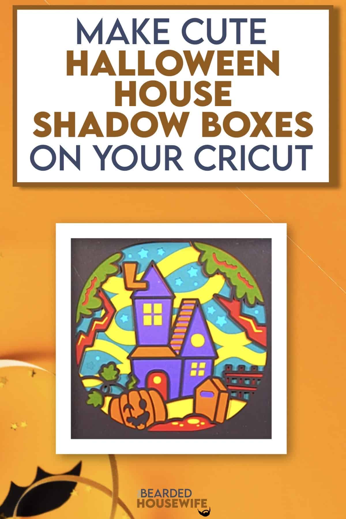 How to Make Halloween House Shadow Boxes - The Bearded Housewife