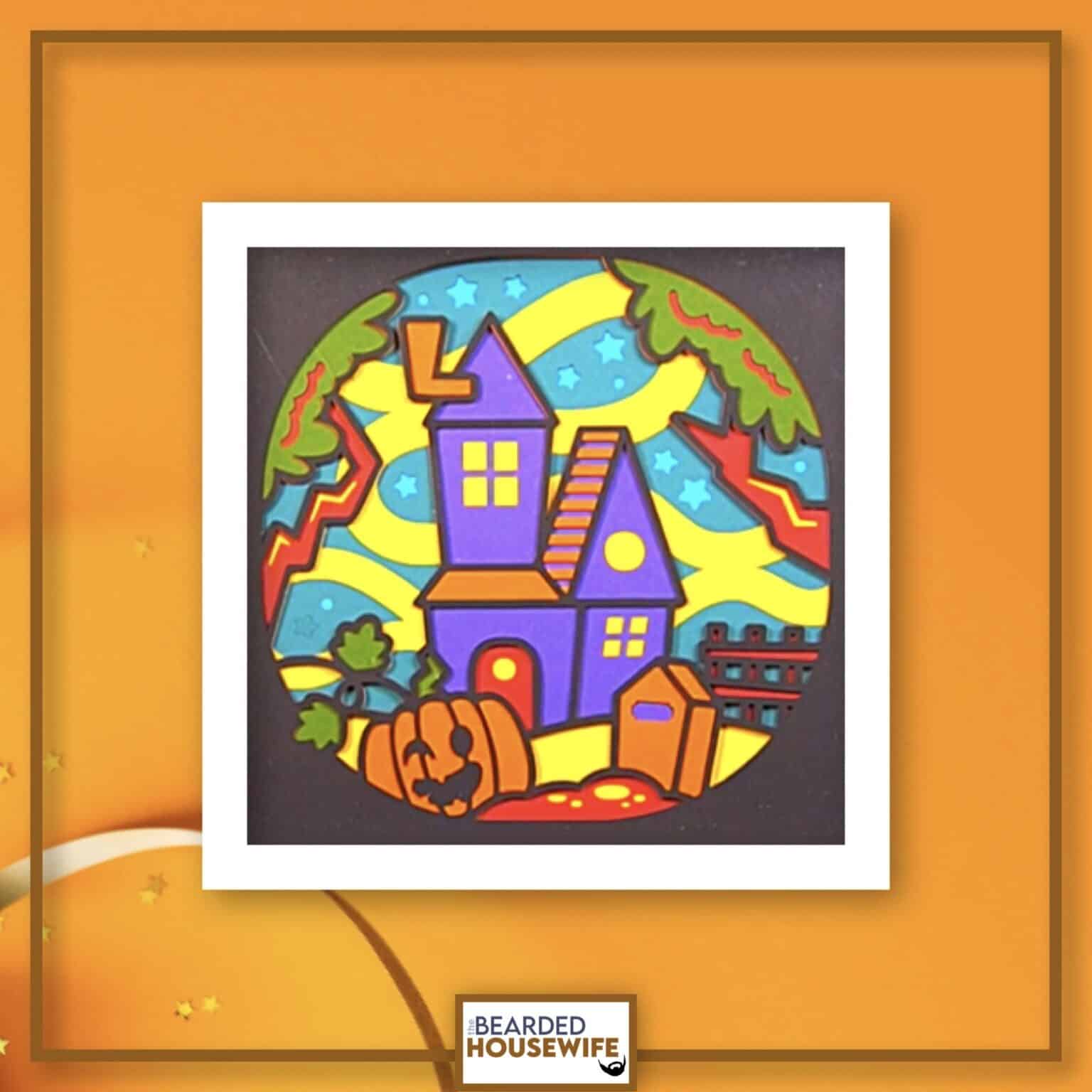 How to Make Halloween House Shadow Boxes - The Bearded Housewife