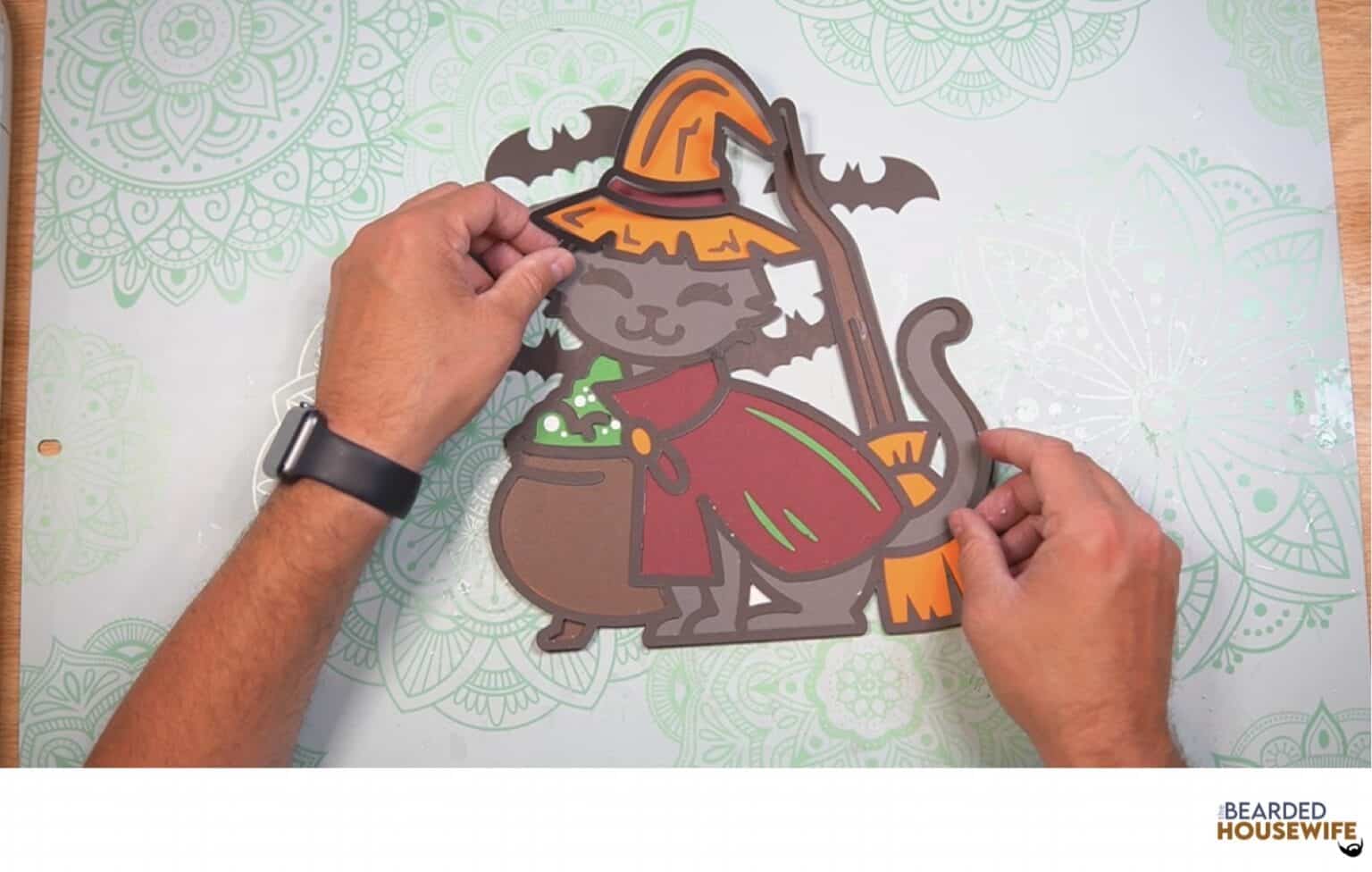 How to Make Cat's Brew Layered Paper Craft - The Bearded Housewife