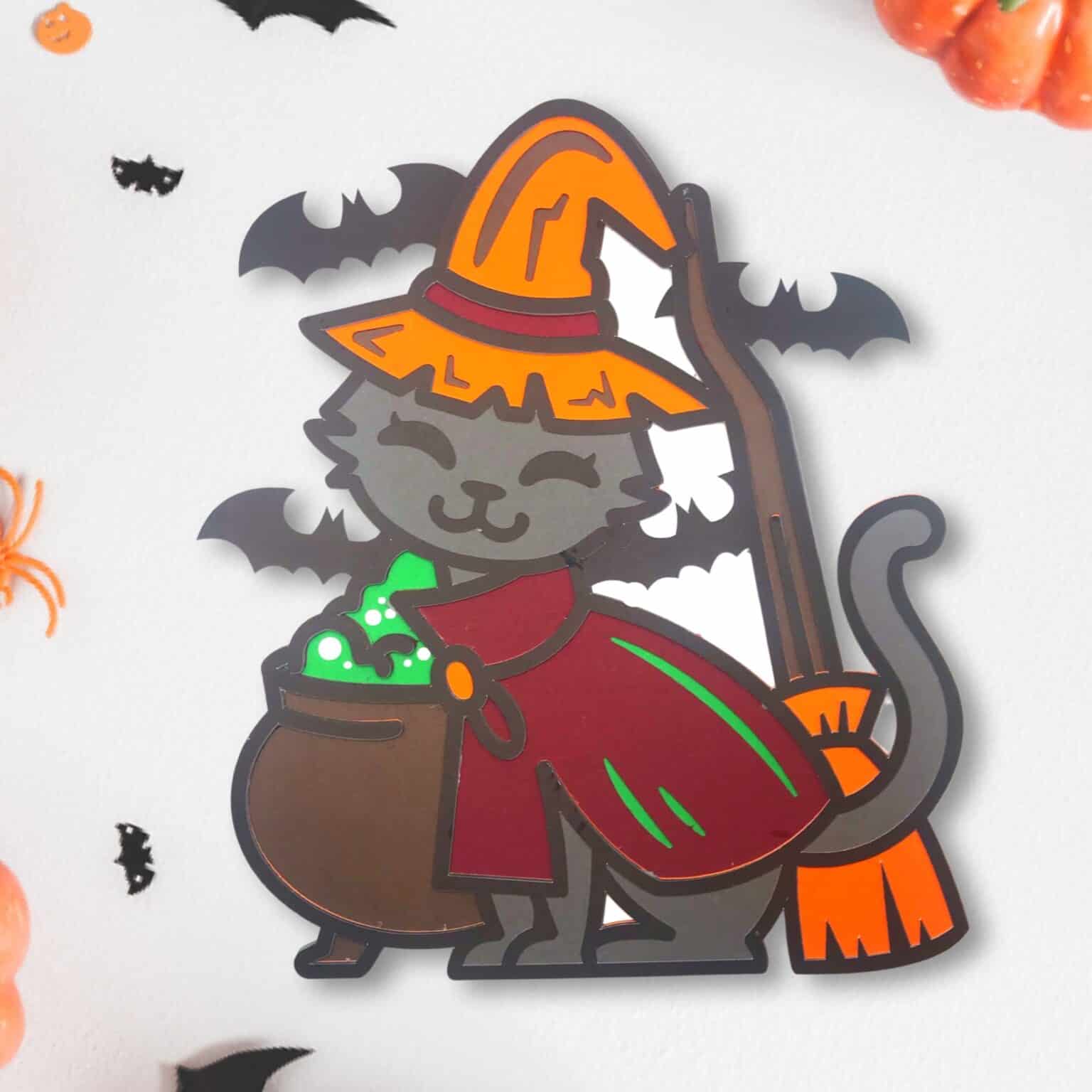 How to Make Cat's Brew Layered Paper Craft - The Bearded Housewife