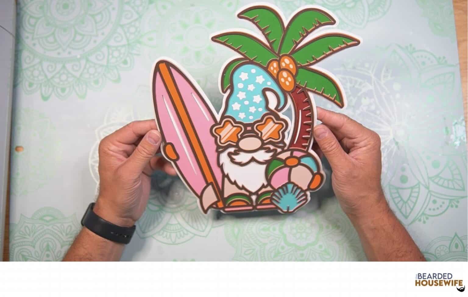 How to Make Summer Gnome Layered Paper Crafts - The Bearded Housewife