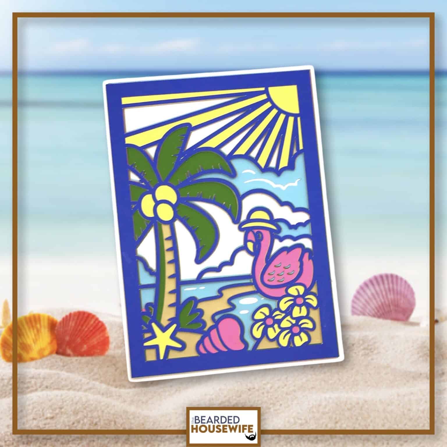 How to Make Summer Flamingo Layered Cards - The Bearded Housewife