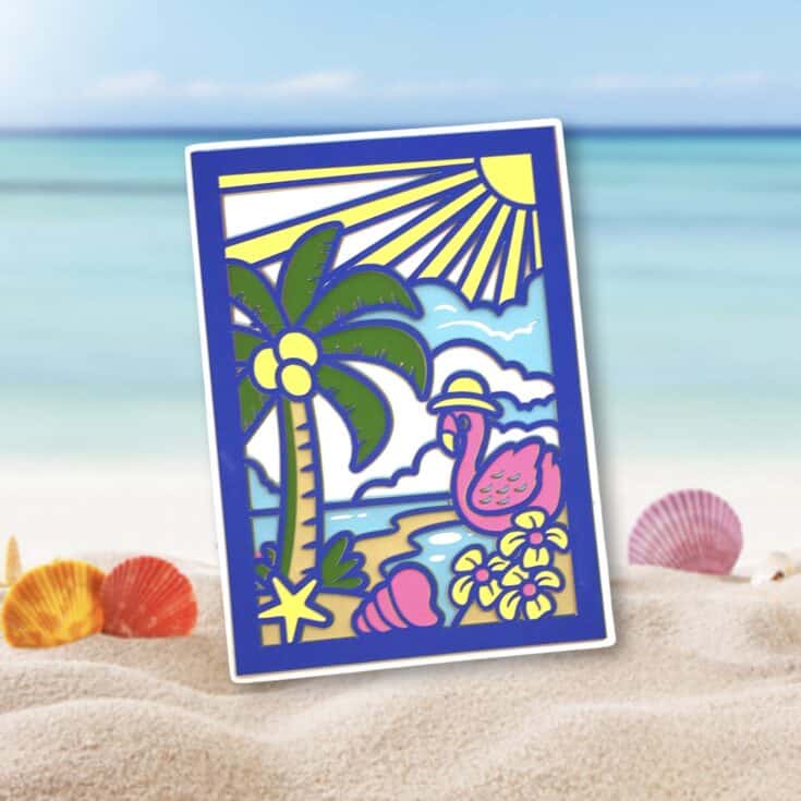 How to Make Summer Flamingo Layered Cards - The Bearded Housewife