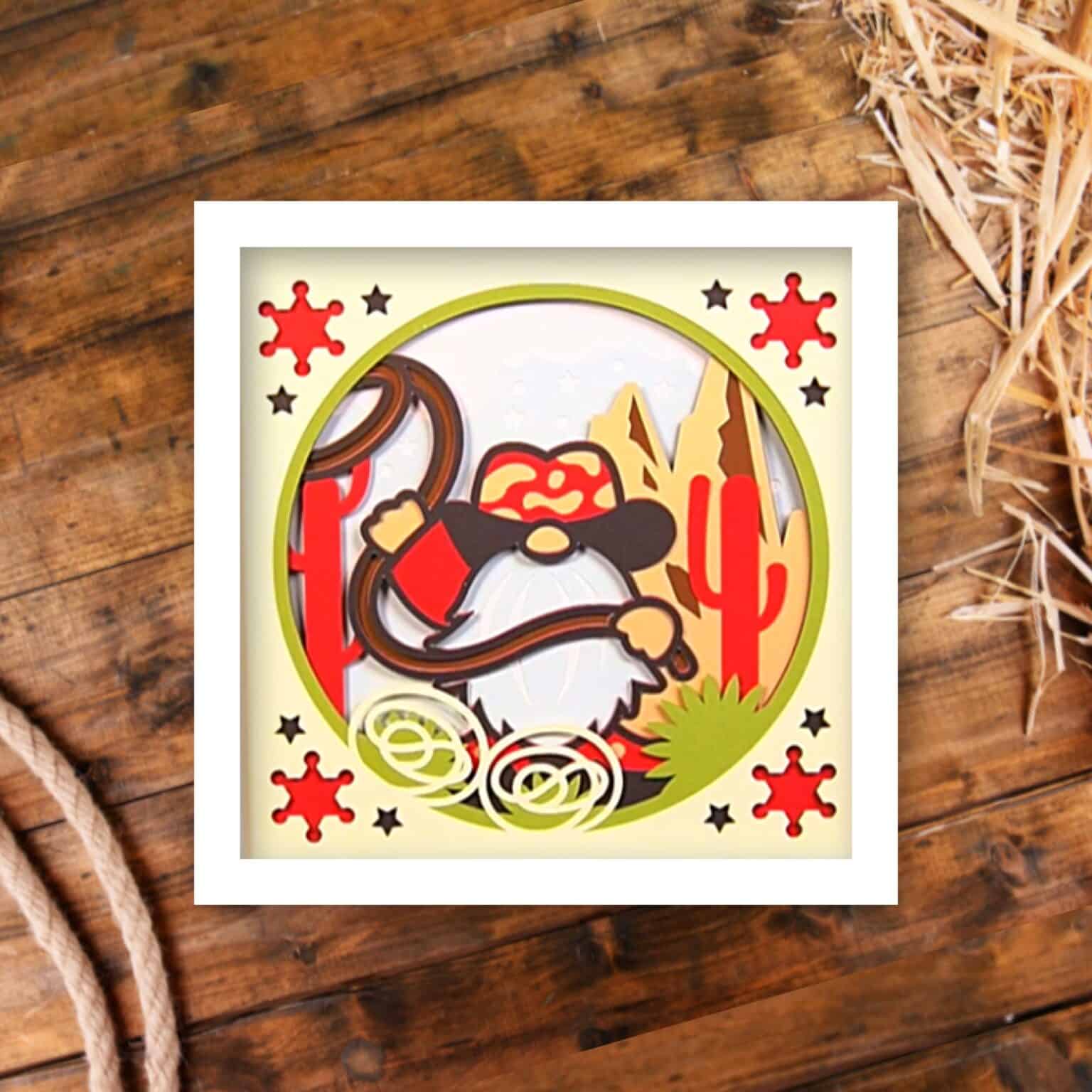 How to Make Cute Cowboy Gnome Shadow Boxes - The Bearded Housewife