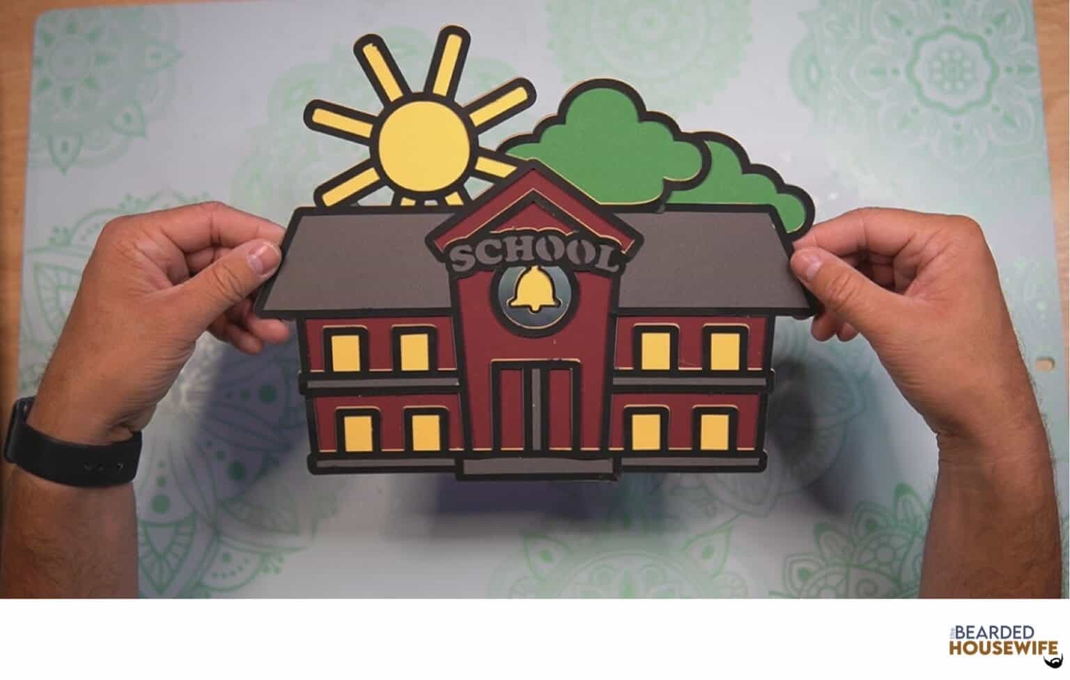 How to Make Schoolhouse Layered Paper Crafts - The Bearded Housewife