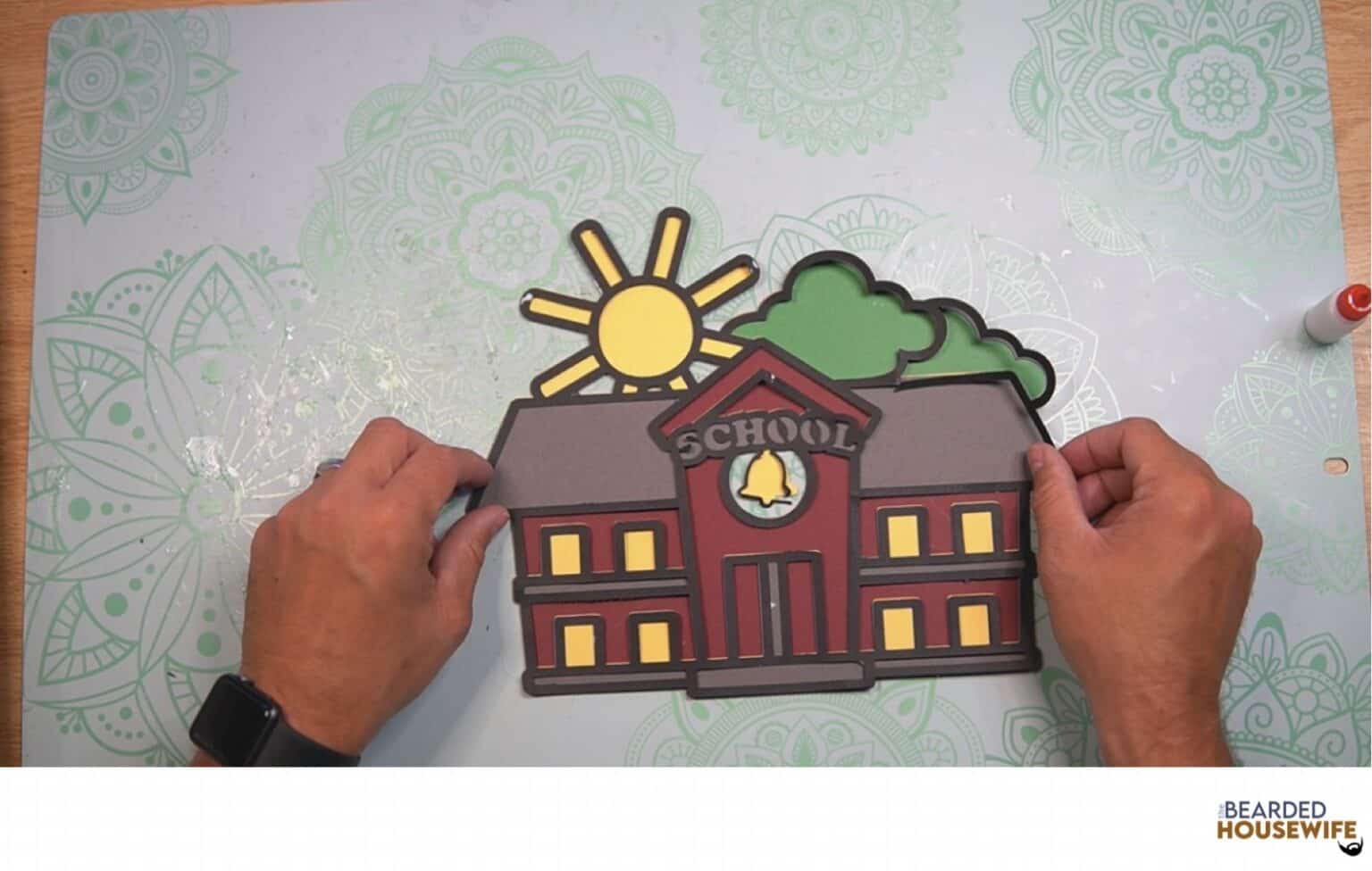How to Make Schoolhouse Layered Paper Crafts - The Bearded Housewife