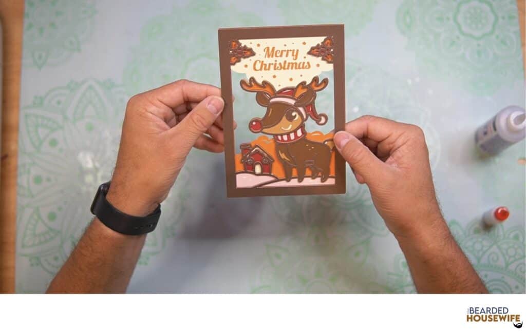 How to Make Rudolph Layered Cards - The Bearded Housewife