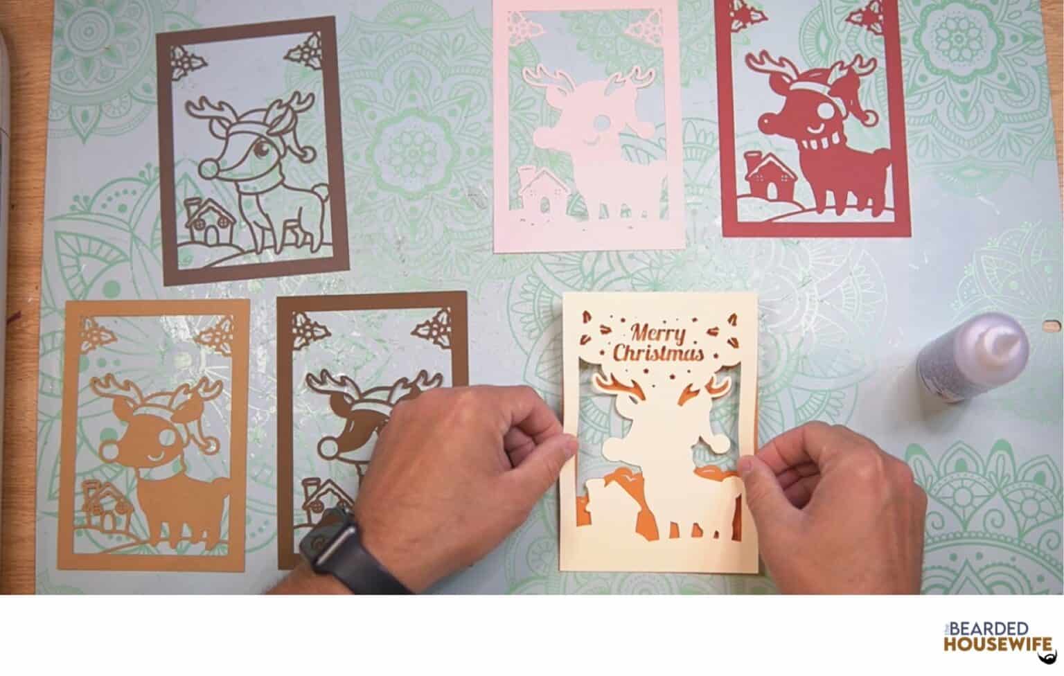 How to Make Rudolph Layered Cards - The Bearded Housewife