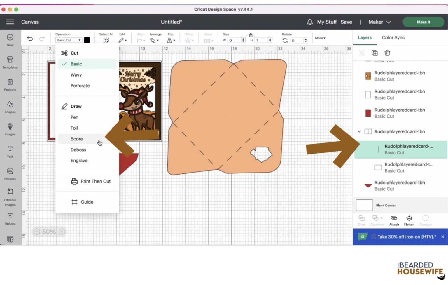 How to Make Rudolph Layered Cards - The Bearded Housewife