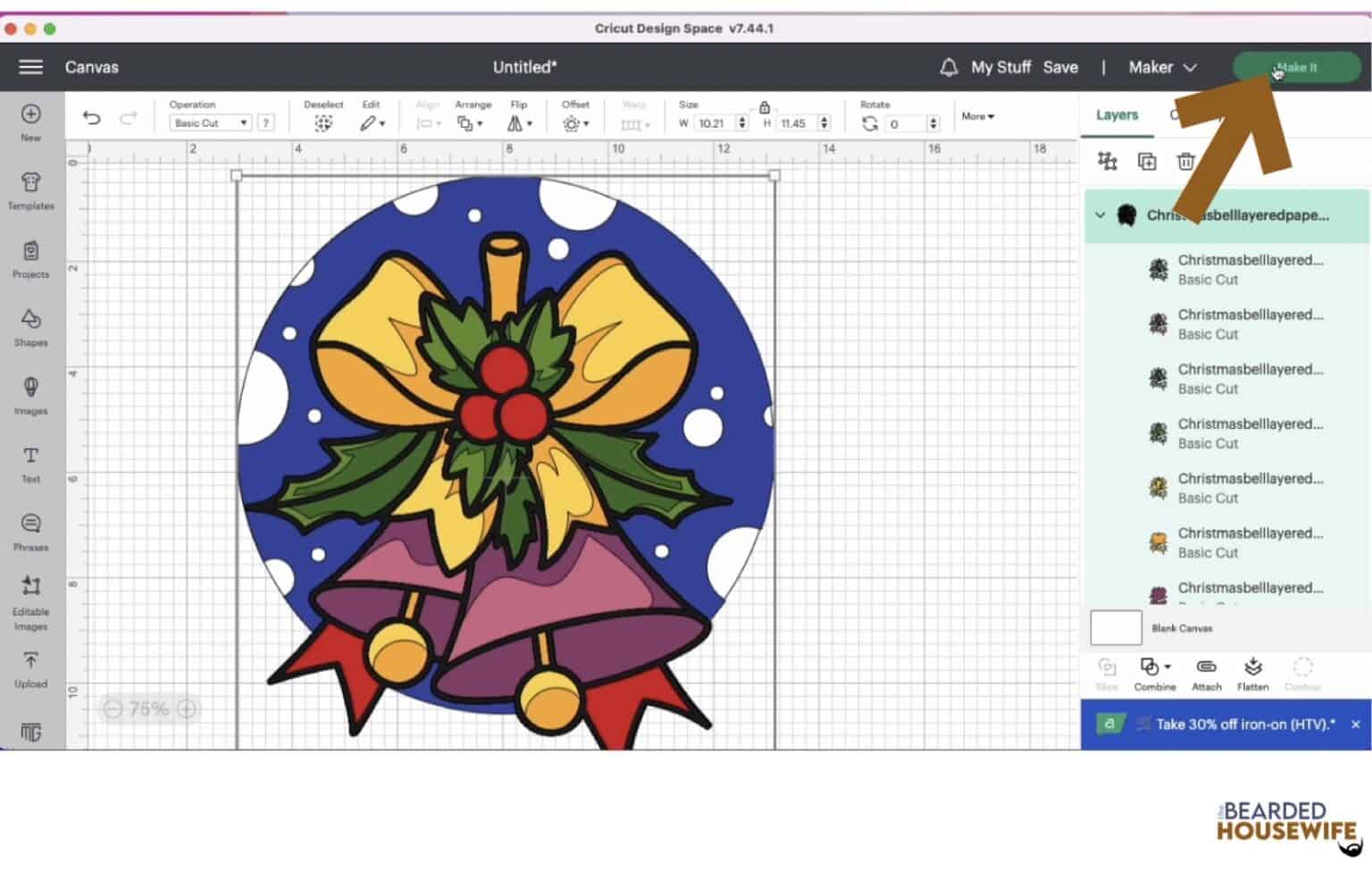 How to Make Christmas Bell Layered Paper Crafts - The Bearded Housewife