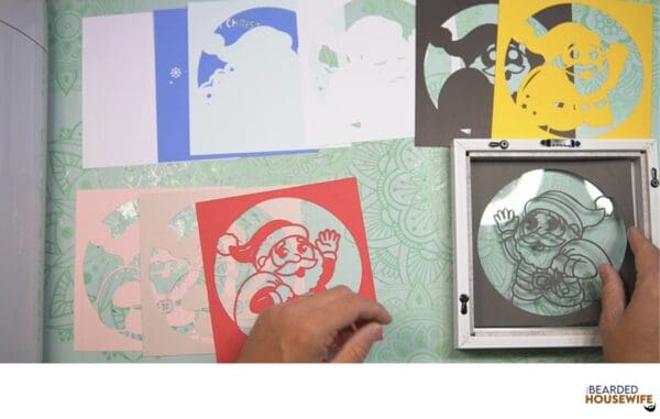 How to Make Santa Shadow Boxes - The Bearded Housewife