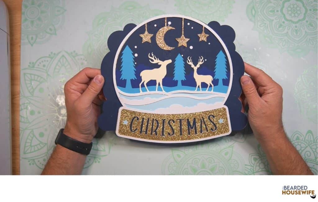 How to Make Winter Snow Globe Layered Paper Crafts - The Bearded Housewife