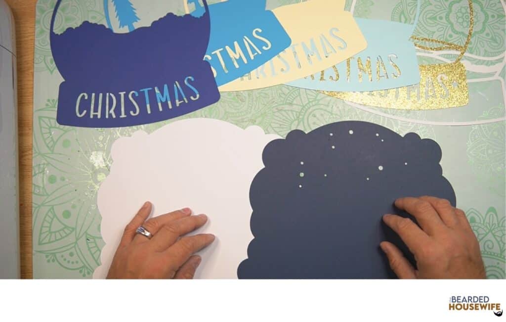 How to Make Winter Snow Globe Layered Paper Crafts - The Bearded Housewife