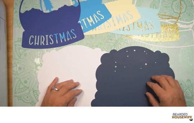 How to Make Winter Snow Globe Layered Paper Crafts - The Bearded Housewife