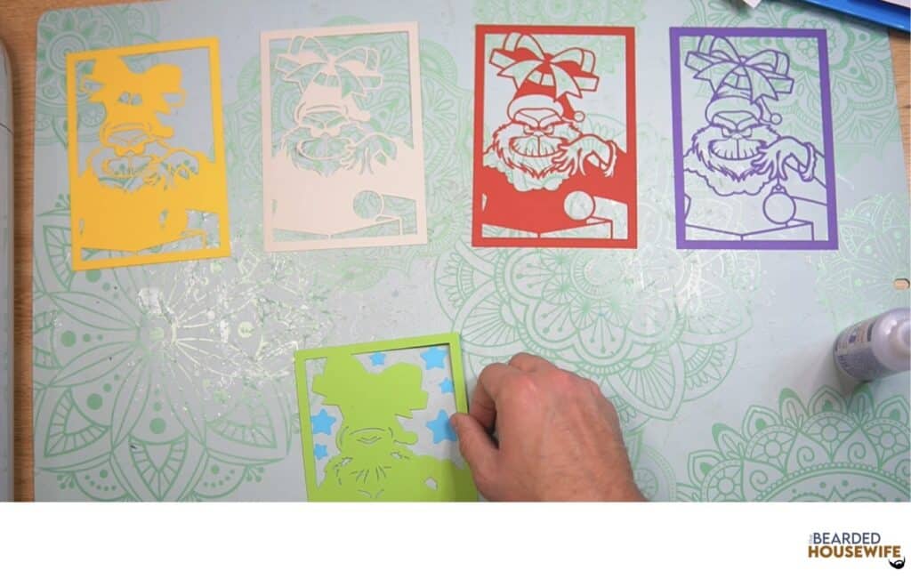 How to Make Grinch Layered Cards - The Bearded Housewife