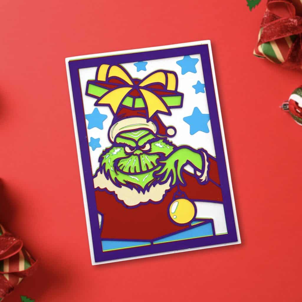 How to Make Grinch Layered Cards - The Bearded Housewife