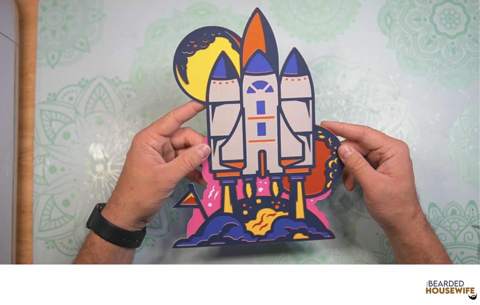 How to Make Fun Layered Spaceship Paper Crafts - The Bearded Housewife
