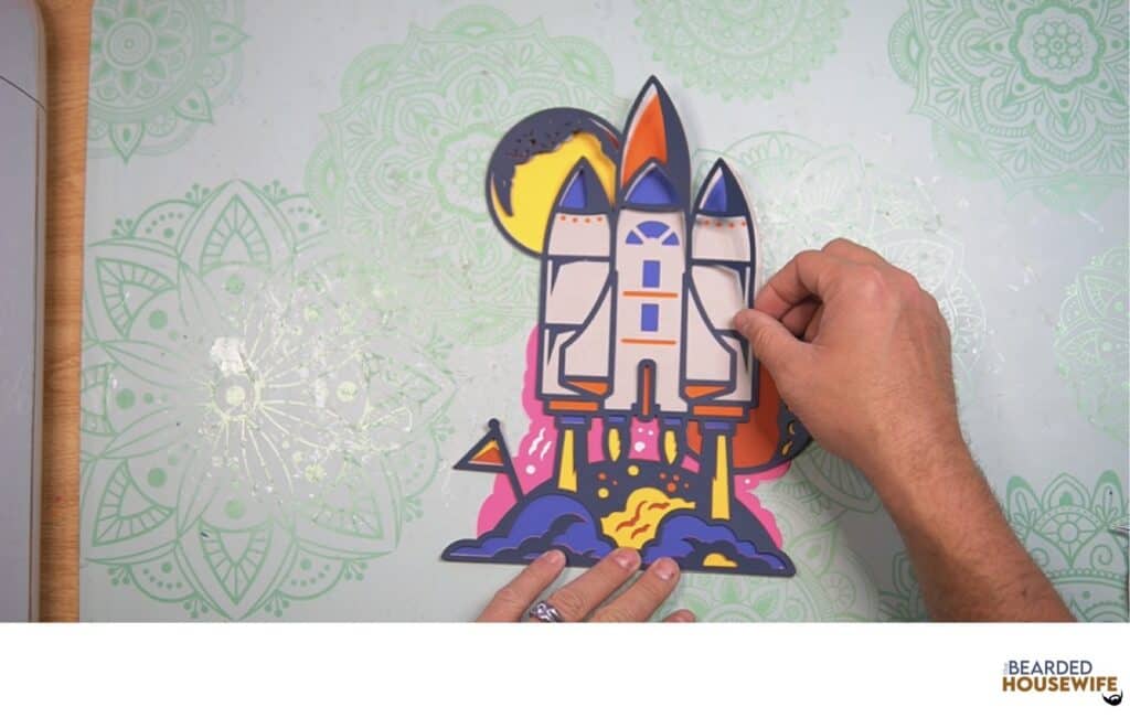 How to Make Fun Layered Spaceship Paper Crafts - The Bearded Housewife
