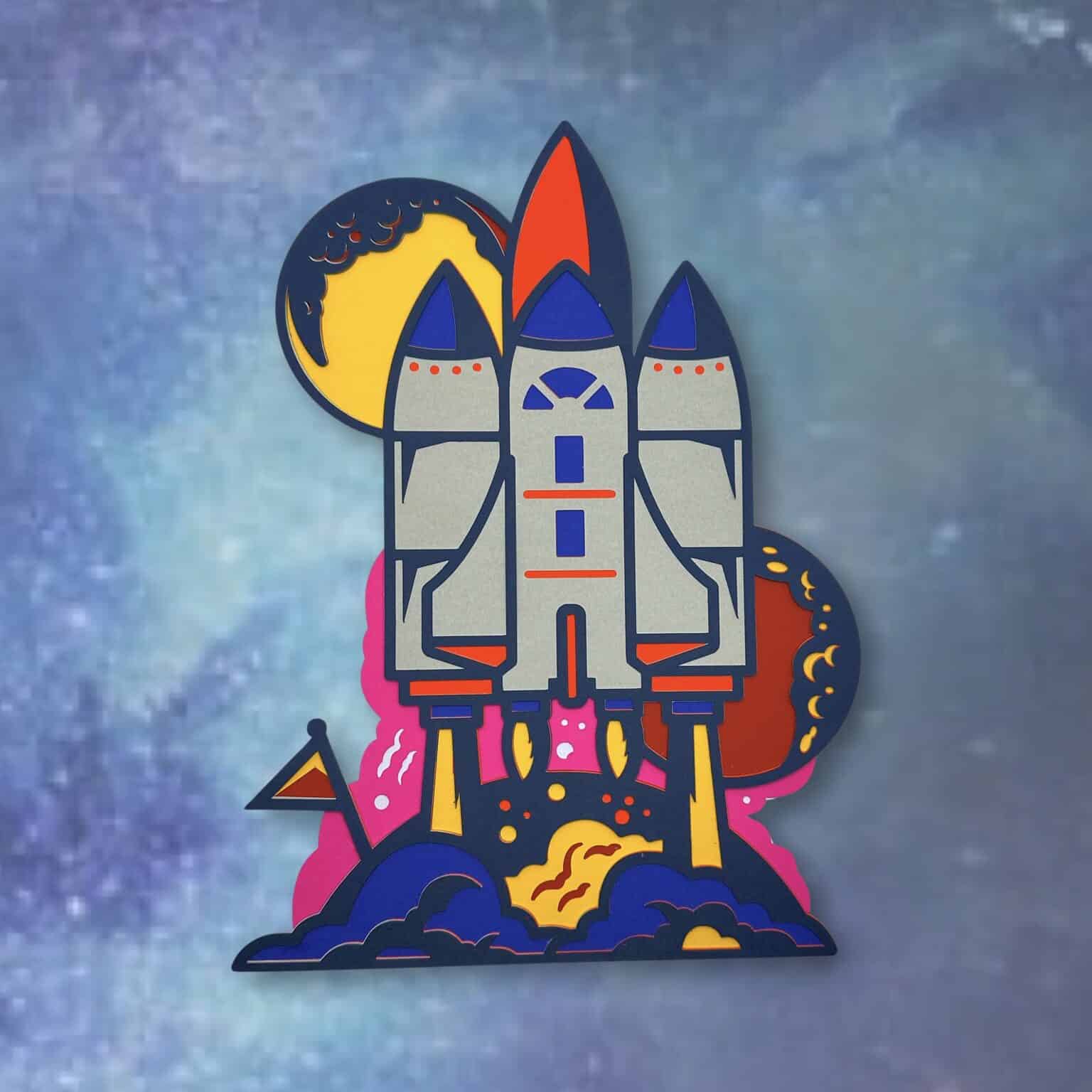 How to Make Fun Layered Spaceship Paper Crafts - The Bearded Housewife