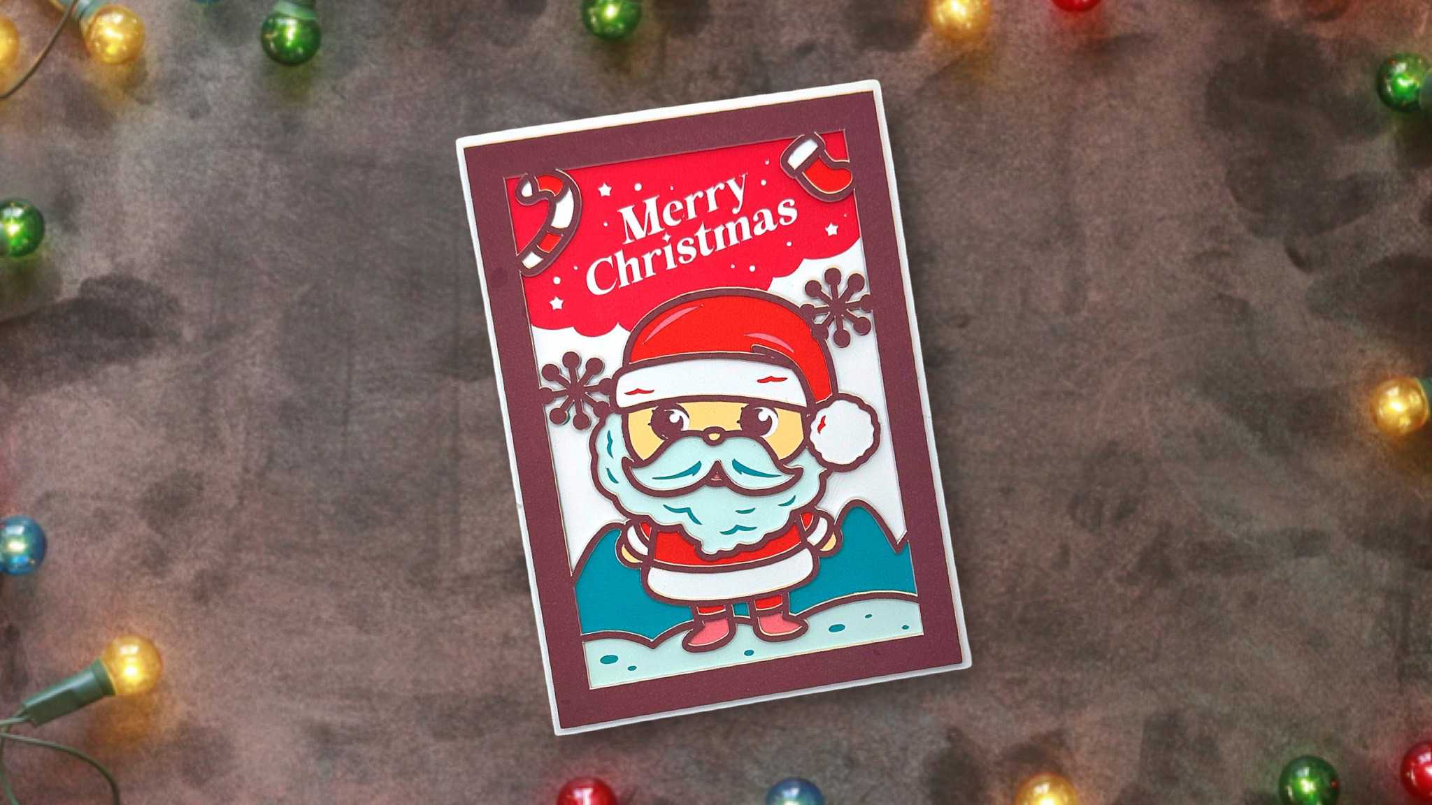 Santa Layered Card - The Bearded Housewife