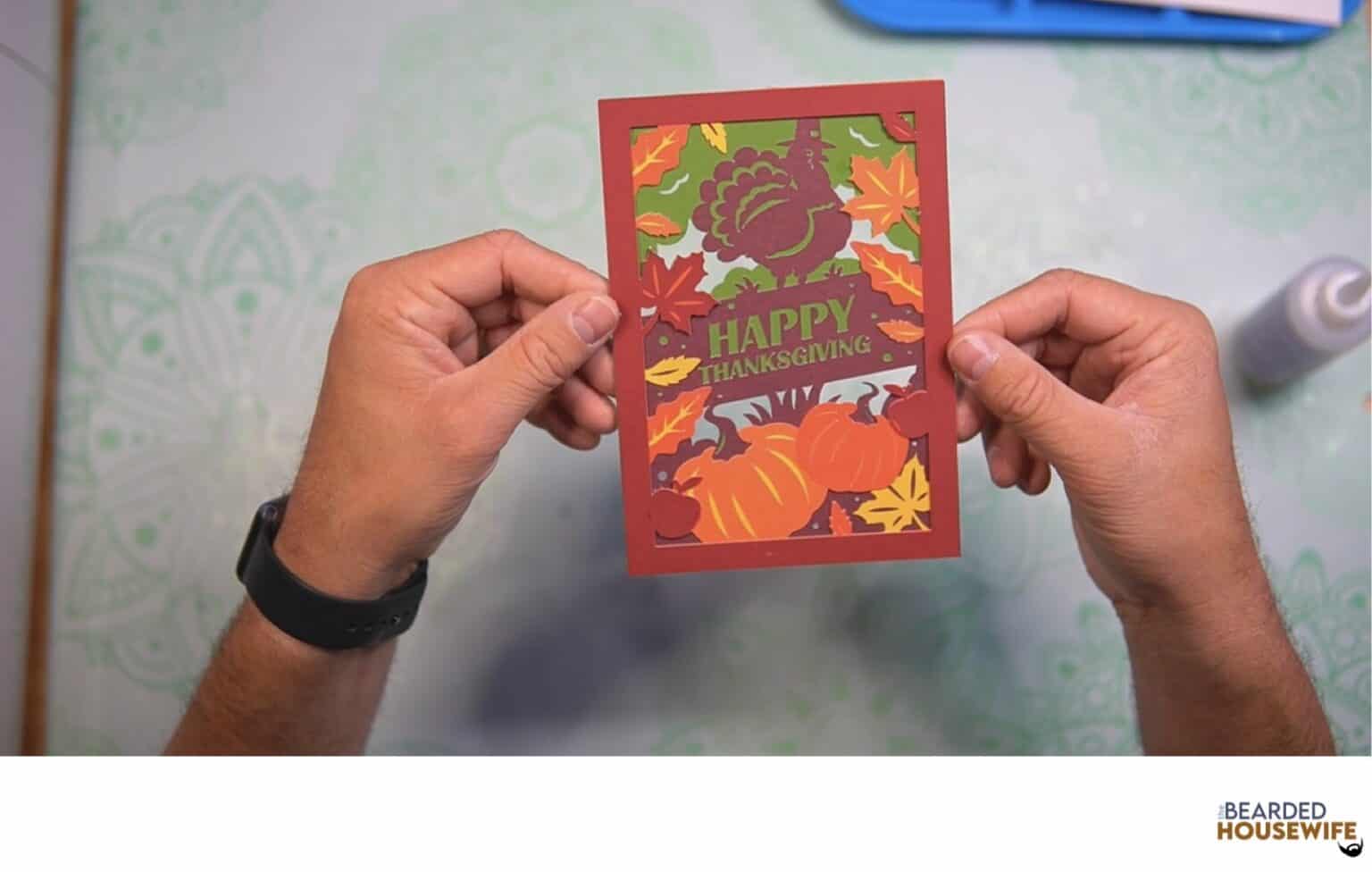 How to Make Thanksgiving Layered Cards - The Bearded Housewife
